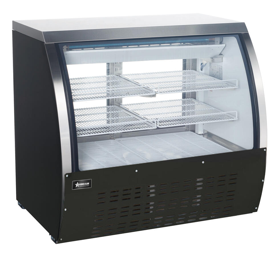 36″ Floor Refrigerated Showcase with Black Coated Steel Exterior | Les ...