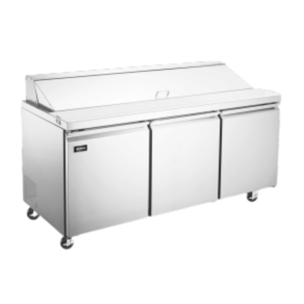 70″ Refrigerated Prep Table, 3 Doors, 15.5 cu.ft. Capacity | Les ...